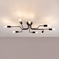 Lustre Acier Blanc E27 8 Vector Vector | Maisons du Monde