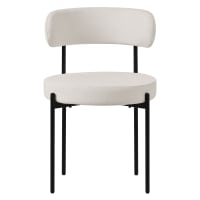 6x Sillas de comedor color blanco tapizado poliéster con respaldo alto ...