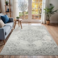 Alfombra Vintage Oriental Blanco/Gris 160x215 Vicky | Maisons du Monde