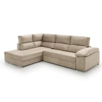 Sofá cama rápido 3 plazas terciopelo beige grisáceo Hailie jade ...
