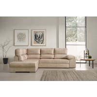 Sofá cama rápido 3 plazas terciopelo beige grisáceo Hailie jade ...