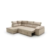 Sofá cama rápido 3 plazas terciopelo beige grisáceo Hailie jade ...