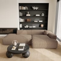 Sofá esquinero 4 plazas pantalones de pana xxl crema Bliss | Maisons du ...