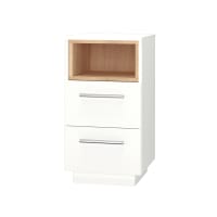 Table de chevet ronde de style contemporain blanc Lila | Maisons du Monde