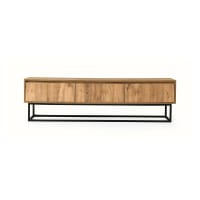 Meuble TV effet bois beige, noir 180x40 cm Iginia | Maisons du Monde