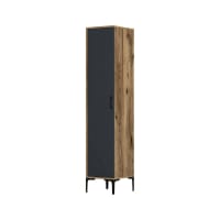 Sideboard mit 2 Türen aus massivem Mangoholz, gehärtetem Glas und ...