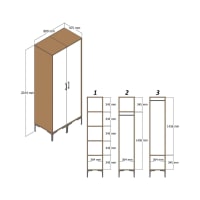 Buffet en panneaux de fibres de bois avec plateau en chêne, bleu Suumo | Maisons du Monde