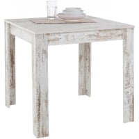 Table à manger 4 personnes ronde en fibre de ciment - Blanc Danli ...