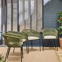 Set 6 Sedie in alluminio con imbottitura Off-White Ottawa | Maisons du ...