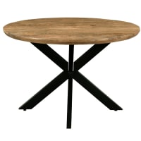 Mesa de comedor con patas de metal 110x110x75 cm, nogal | Maisons du Monde