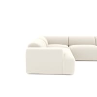 Sofá panorámico 7 plazas tejido de rizo crema Myra | Maisons du Monde