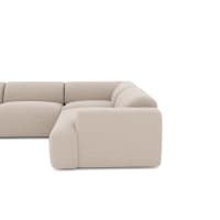 Sofá panorámico 7 plazas tejido de trama beige Myra | Maisons du Monde