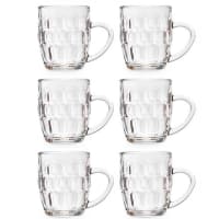 lot de 6 chopes à bière en verre avec poignées 650ml | Maisons du Monde