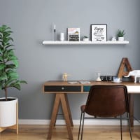 Estante de madera maciza flotante tono nogal 100x7cm Duc | Maisons du Monde