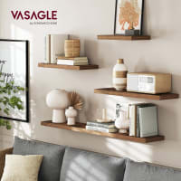 Juego de 2 estantes de pared 60x25 cm mdf marrón wengué Roma | Maisons ...