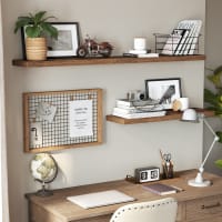 Juego de 2 estantes de pared 60x25 cm mdf marrón wengué Roma | Maisons ...