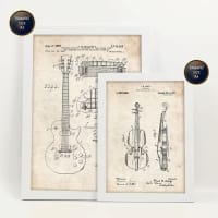 Instrumentos musicales-set de 6 cuadros,marco negro,a3 & a4 ...