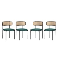 Set di 2 sedie in vimini e pelle verde Arsène | Maisons du Monde