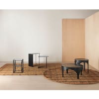 Tavolino in vetro e metallo nero 50x55 cm Crisal | Maisons du Monde