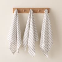 Set de 3 paños de cocina algodón rayas turquesa 45x70 cm Salina ...
