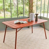 Tavolo da giardino in alluminio 150x90 cm e 6 sedie effetto Beige ...