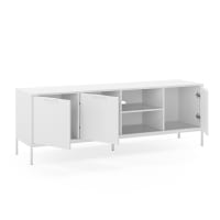 Meuble TV coloris blanc et doré 168 x 39 x 57 cm Zova | Maisons du Monde