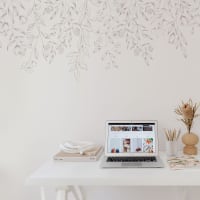 Panorama-Vliestapete mit hängender Vegetation, Pink 300 x 25 ...