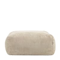 Puf cuadrado de tela bouclette blanca de 53x53 cm Albane | Maisons du Monde