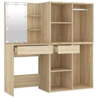 Coiffeuse en PVC grise complète de pouf cm 120×40×75 – pouf Ø 36×39 cm ...