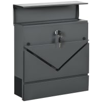 Cassetta postale da parete moderna antracite 37x11x37cm | Maisons du Monde