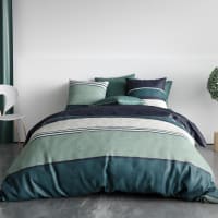 Parure de couette 100% coton 57 fils imprimée 240x220cm 2 taies Zania ...
