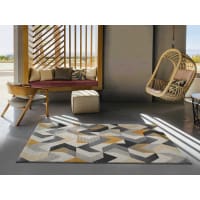 Alfombra de salón turquesa amarillo gris 120 x 170 cm LAZUR | Maisons ...