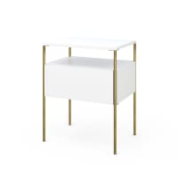 Tables de chevet avec éclairage led et multiprise lot de 2 blanc Bellah ...