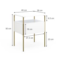 Tables de chevet avec éclairage led et multiprise lot de 2 blanc Bellah ...