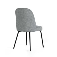 Gepolsterter Stuhl mit dicker Sitzfläche und gebogenem Rücken taupe ...