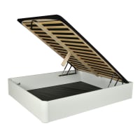 Lit double en tissu bouclette vert avec coffre 160x200 cm Bristol ...