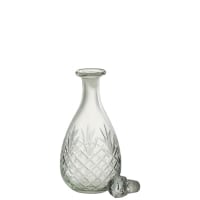 Bouteille déco avec bouchon en verre gris 18x18x34 cm | Maisons du Monde