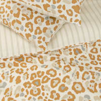 Parure de lit 2 personnes imprimé léopard réversible rayé 240x220cm ...