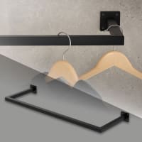 Kleiderstange Rechteck T12 cm x B110 cm Schwarz aus Stahl U-Form ...