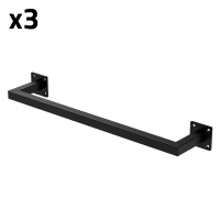Kleiderstange Rechteck T12 cm x B60 cm Schwarz aus Stahl U-Form ...