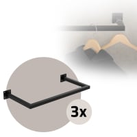 Kleiderstange Rechteck T12 cm x B110 cm Schwarz aus Stahl U-Form ...