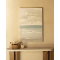 Cuadro decorativo pintado a mano al oleo marco marrón claro 60x80cm ...