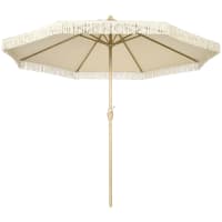 Ombrellone da giardino beige in metallo orientabile 306x167x207 cm ...