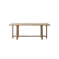 Table … manger de jardin 220x100cm teck recycl‚, pieds droits Kally ...