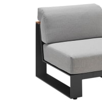 Méridienne de jardin en fibre polyoléfine gris anthracite Lazaro ...