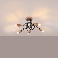 Lustre Acier Noir/Bois Naturel E27 3 Ember Ember | Maisons du Monde