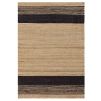 Wohnzimmerteppich aus reiner Jute schwarz 120x170 cm Banyan | Maisons ...