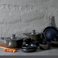 Lot de 3 poêles 20, 24 et 28 cm avec revêtement anti adhésif tous feux ...
