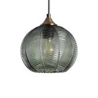 Lámpara colgante de interior led, interior de cristal, ø15cm, verde ...