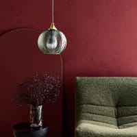 Lámpara colgante de interior led, interior de cristal, ø15cm, verde ...